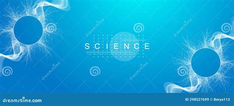 Molecular Abstract Structure Background Scientific Vector Illustration With Molecule Dna Stock