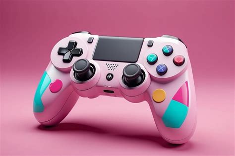 Premium Photo White Standard Game Controller Joystick Gamepad On A Pink Background With