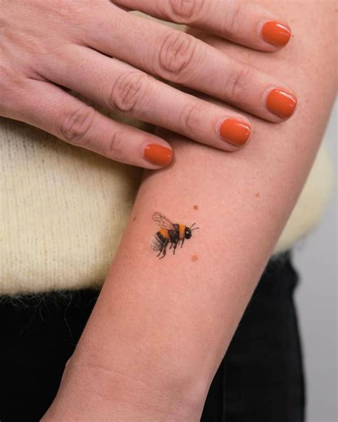 Colored Bee Tattoo