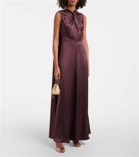 Amanita Silk Cocktail Dress In Burgundy Roksanda Mytheresa