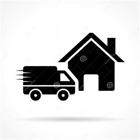 Icono Del Servicio A Domicilio En El Fondo Blanco Ilustración Del
