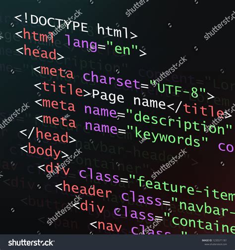 Html Code Abstract Computer Programming Concept Stock Vector Royalty Free
