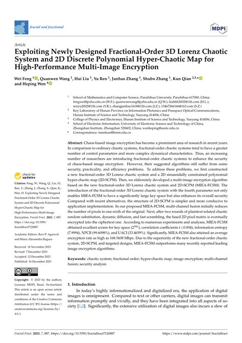 Pdf Exploiting Newly Designed Fractional Order 3d Lorenz Chaotic