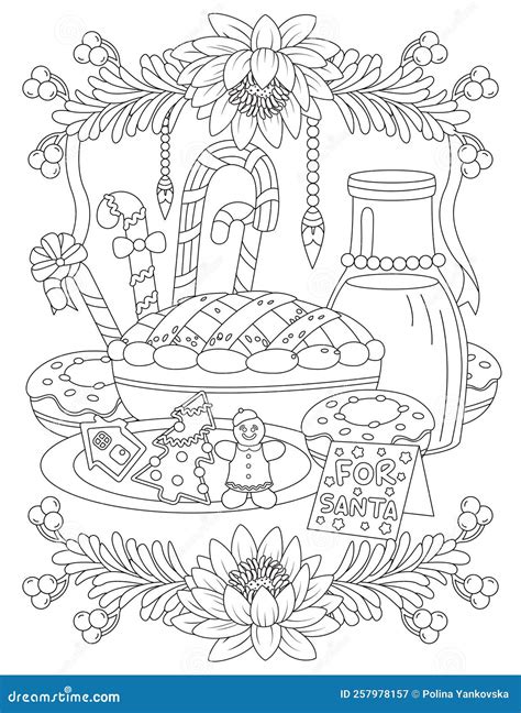 Dessert Coloring Page For Adult Stock Illustration Illustration Of Delicious Sketch 257978157