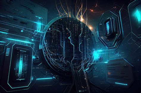 Premium AI Image Technology Background Digital Graphic Design Wallpaper CPU Or GPU Motherboard