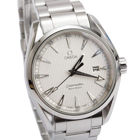 Omega Stainless Steel Seamaster Aqua Terra 38 Mm Quartz Watch Olivers