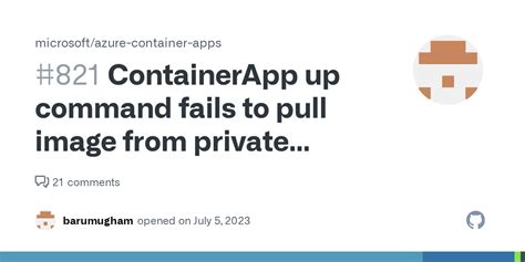 Containerapp Up Command Fails To Pull Image From Private Registry With