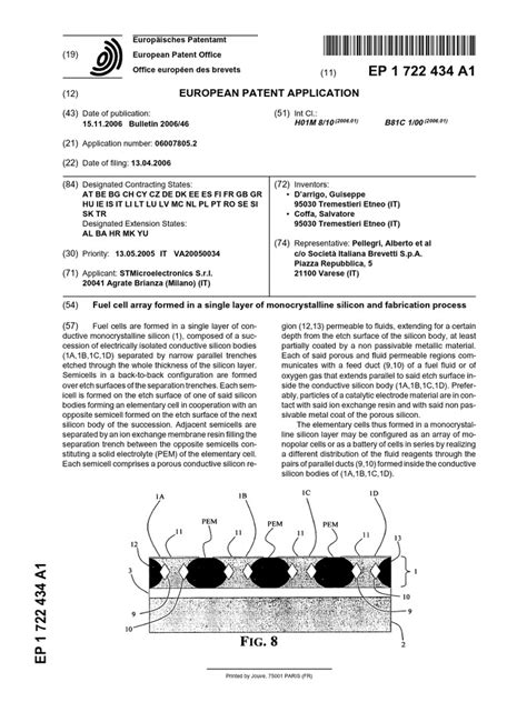 fuel cell array formed in a single layer of monocrystalline silicon and