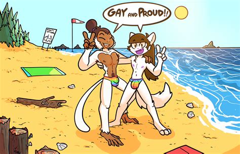 Rule 34 Anthro Beach Brown Body Brown Hair Brown Skin Bulge Closed