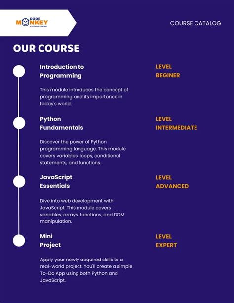 Programming Course Catalogs Template Venngage