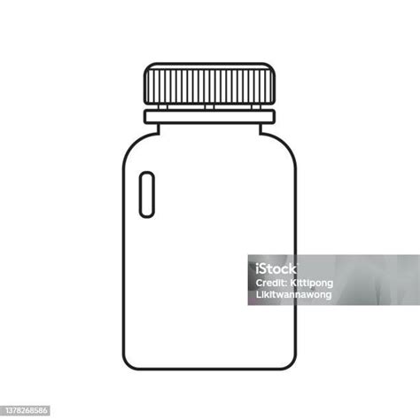 알약 병 보충 용기 비타민 캡슐 화장품 미용 스파 의학 병 포장을위한 화이트 병 벡터 의료 태블릿 제품 패키지 병 윤곽선 플랫 아이콘 웹 아이콘 약품 병에 대한 스톡 벡터