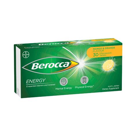 Energy Mango And Orange 30 Effervescent Tablets Wholelife