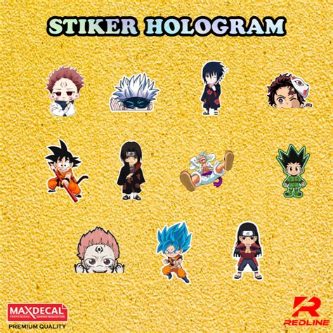Jual Stiker Hologram Gojo Satoru Sasuke Goku Sticker Hp Laptop Shopee