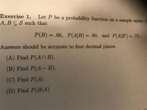 Solved Let P Be A Probability Function On A Sample Space S Chegg Com