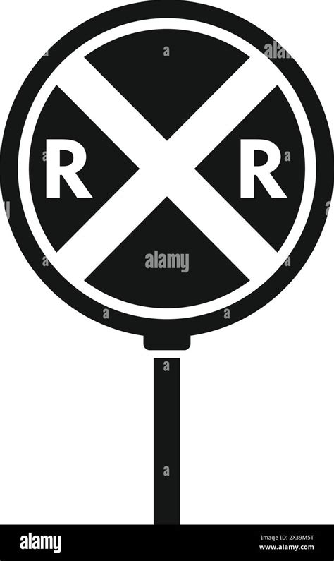 Railway Crossing Road Sign Icon Simple Vector Caution Sign Control