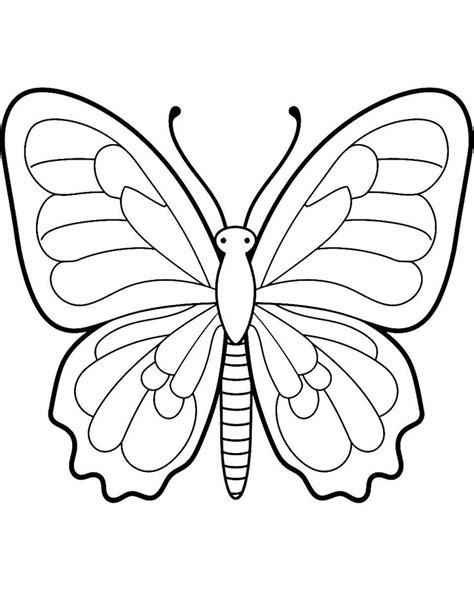 Simple Symmetry Butterfly Coloring Page For Preschoolers