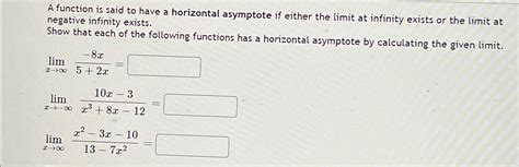 a function is said to have a horizontal asymptote if