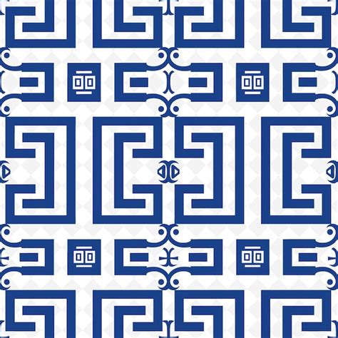 Greek Key Classic Pattern With Key Icon And Continuous Lines Nature