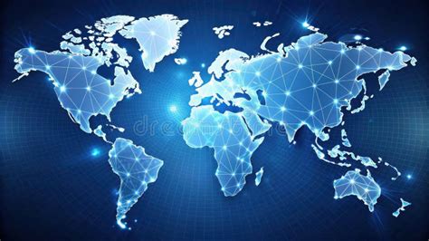 Global Network Connections A Futuristic World Map Illustration Generative Ai Stock Illustration