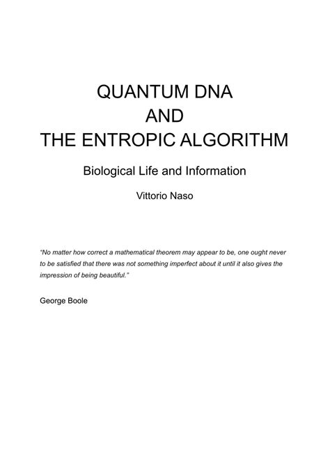 pdf quantum dna and the entropic algorithm