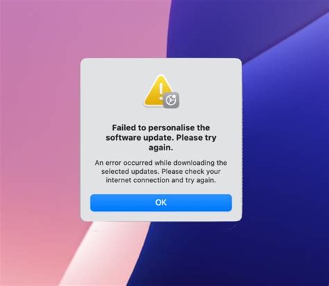 Fix The Failed To Personalize Software Update” Error In Macos