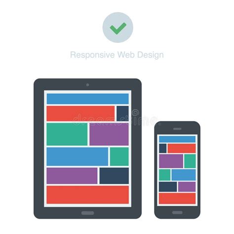 Flat Responsive Web Design Concept Website Development Devices Stock