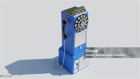 흰색 배경 그림3d 렌더링이 있는 파란색 오래된 빈티지 다이얼 전화기 0명에 대한 스톡 사진 및 기타 이미지 0명 Rotary International 고풍스런