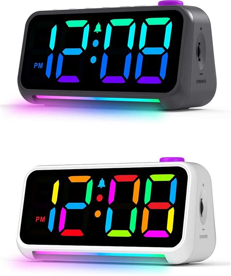 Amazon Com SZELAM LED RGB Digital Alarm Clock Set 2 6 4 Small Desk Clocks With Dynamic Night
