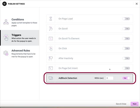 Ad Blocker Detection Elementor