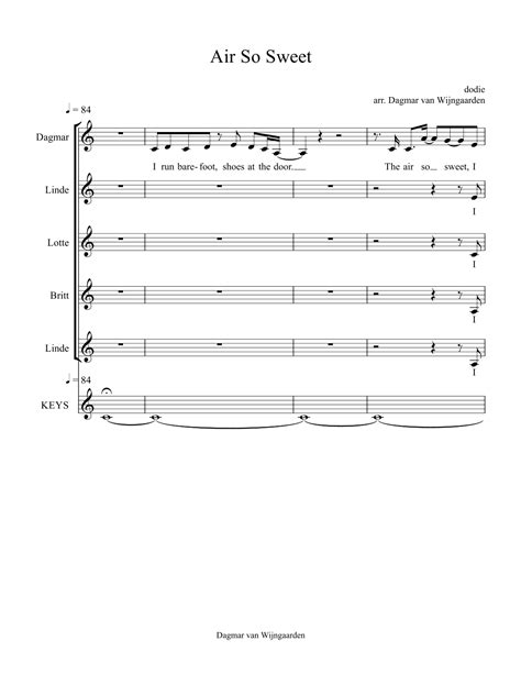 Air So Sweet Arr Dagmar Van Wijngaarden By Dodie Sheet Music For