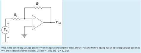 solved what is the closed loop voltage gain in v v for the