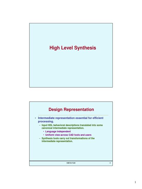 05 High Level Synthesis Pdf Logic Synthesis Cluster Analysis