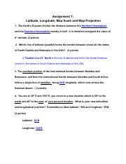 Assignment Latitude Longitude Map Scale And Map Projection Pdf Assignment Latitude