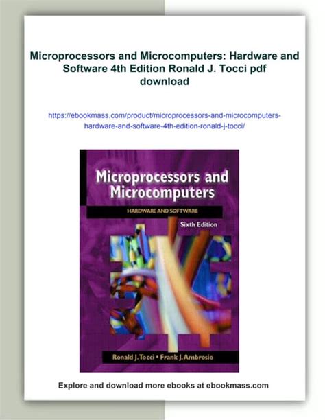 Microprocessors And Microcomputers Hardware And Software 4th Edition Ronald J Tocci Pdf