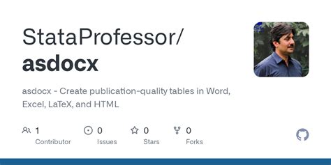 Github Stataprofessorasdocx Asdocx Create Publication Quality Tables In Word Excel Latex