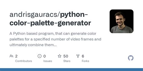 Github Andrisgauracspython Color Palette Generator A Python Based