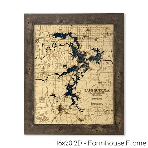 Lake Eufaula Custom Wood Map Eufaula Map Lake Map 3d Wall Etsy