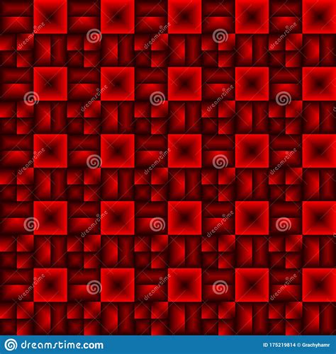 Convex Rhombuses Of Red Squares With Dark Rectangles Stock Illustration Illustration Of