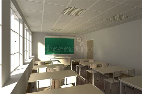 3d Render Of Classroom Stock Illustration Illustration Of School