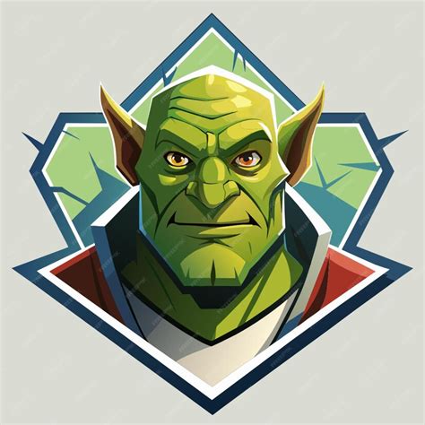 Shrek Abstract White Background Broken Edges Sticker Vector Illustration Flat 2 Premium Ai