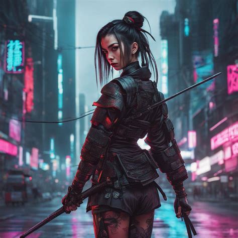Samurai Girl In Cyberpunk Style By Yngvarrfenrir96 On Deviantart