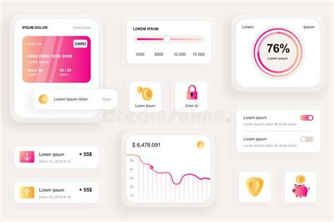 Gui Elements For Banking Mobile App Stock Illustration Illustration