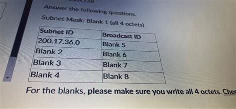 Solved Subnetting Class C Fill Out The Chart Please Make Chegg