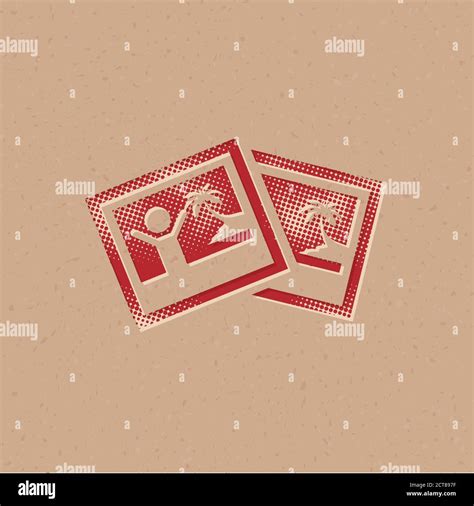 Picture File Format Icon In Halftone Style Grunge Background Vector