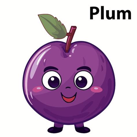 Premium Vector Cute Plum Mascot Vector Illustration