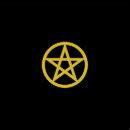 Gold Circled Pentagram Halloween Party Invitation Postcard Zazzle