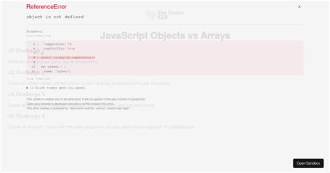 Javascript Arrays Vs Objects Challenge Forked Codesandbox