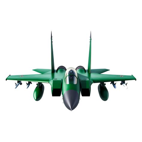 Green Fighter Jet In Front View With Detailed Features And Design 56253920 Png