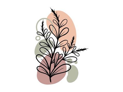 Premium Vector Botanical Line Art Abstract Leaf Illustration Premium Vector Botanical Line Art Abstract Leaf Illustration