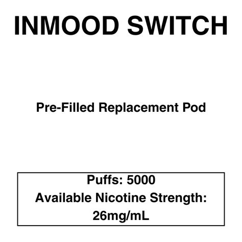 Inmood Switch Pod Vape Kit With Reusable Battery 5000 Puffs With